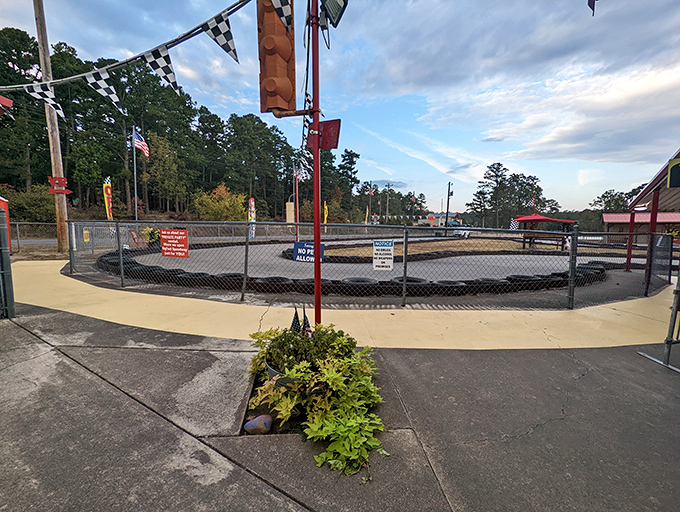 The track's curves and straightaways tell tales of family rivalries and friendly competitions settled the old-fashioned way—by who crosses the checkered line first.