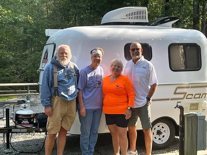 Happy campers indeed! These outdoor enthusiasts have discovered what many Georgians haven't yet – Sloppy Floyd's perfect blend of comfort and wilderness.