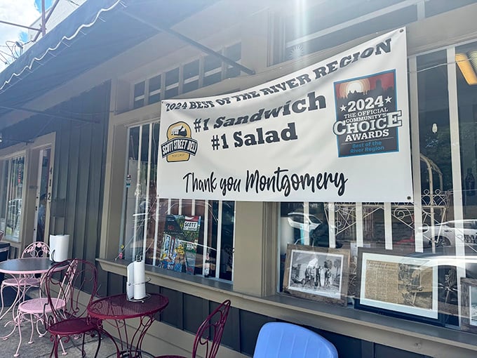 Scott Street's porch – where Montgomery locals gather to solve the world's problems, one chicken salad sandwich at a time.