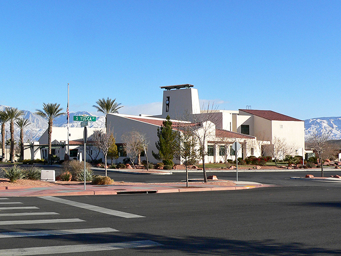 Desert mountains frame Mesquite's community center, where senior-friendly amenities come without the senior-unfriendly price tags.