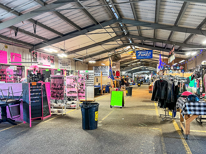 Neon pink meets practical commerce in these aisles—proof that personality and entrepreneurship are alive and well in Mobile.