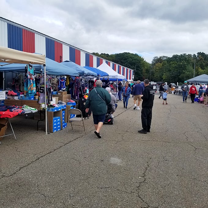 Vendors line up under Raynham's covered walkways, creating neighborhoods of nostalgia where memories are bought and sold.