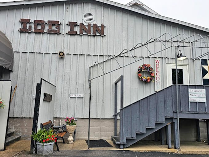 Those rustic wooden stairs lead to chicken paradise. The best journeys often end with gravy.