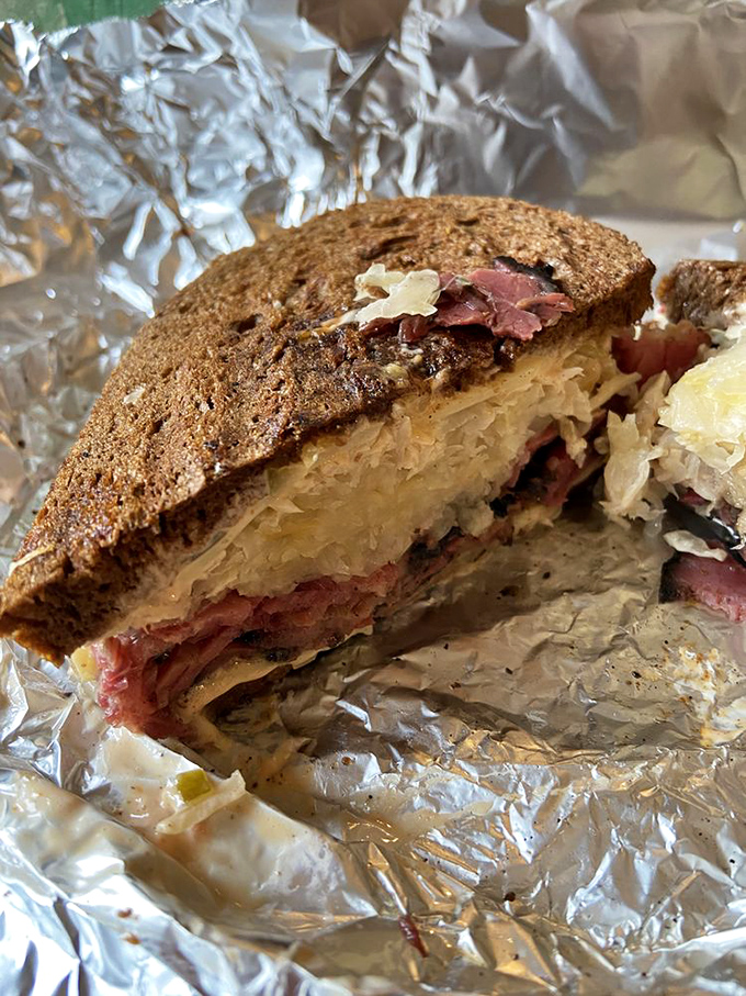 Behold the beef Reuben in all its glory—where melted Swiss, tangy sauerkraut, and Russian dressing perform a perfect harmony on rye.