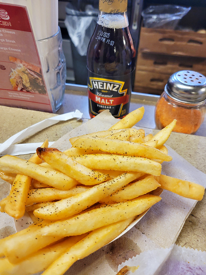 Golden, crispy, and dusted with just the right amount of seasoning—these fries aren't sidekicks, they're co-stars in your meal's production.