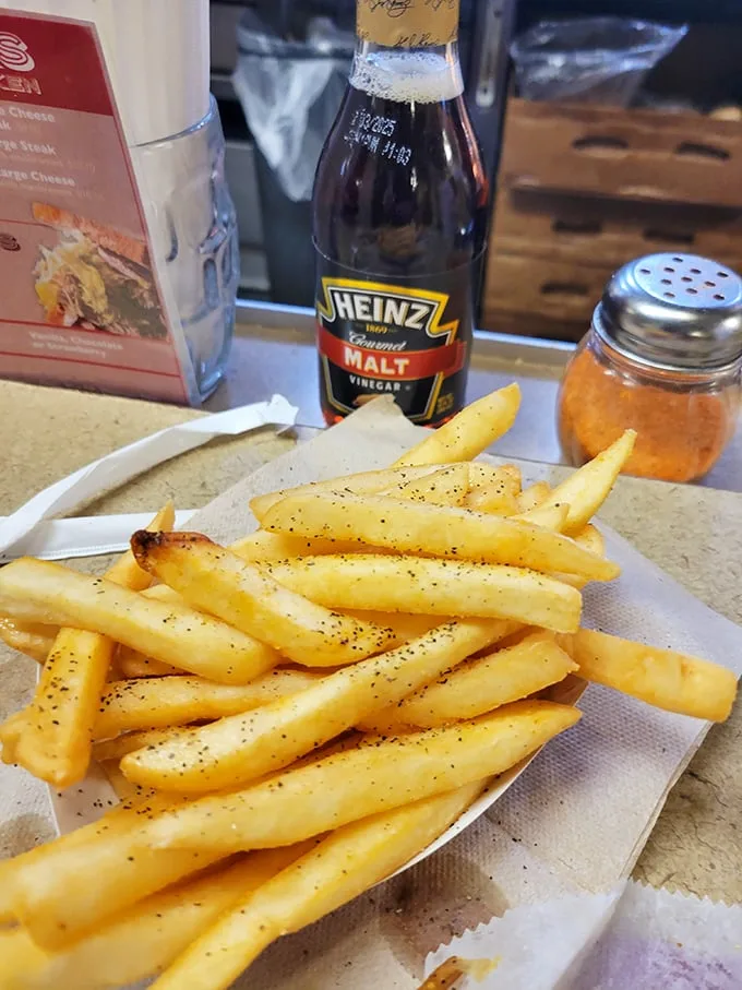 Golden, crispy, and dusted with just the right amount of seasoning—these fries aren't sidekicks, they're co-stars in your meal's production.
