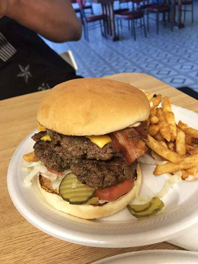 The Monkey Burger doesn't monkey around – this double-decker masterpiece with all the fixings means serious business for your taste buds.