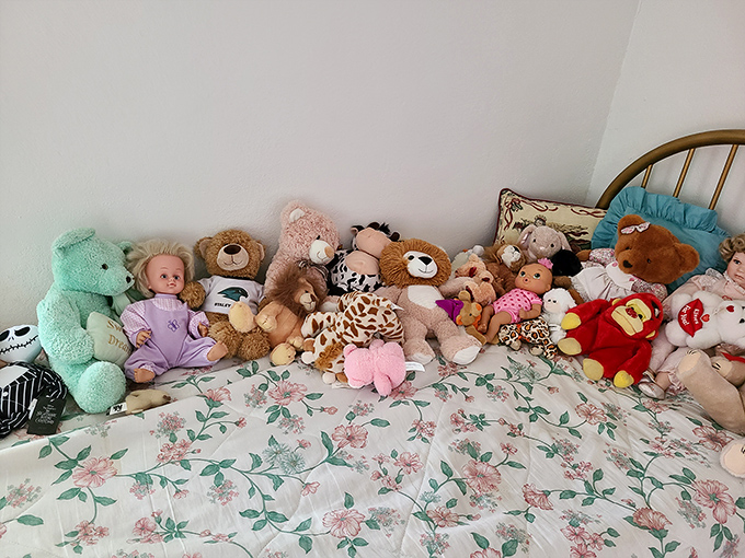 This collection of toys isn't just for show—many visitors report the dolls changing positions when no one's looking. Sleep tight!