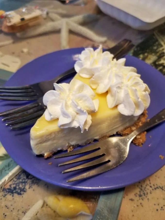 Key lime perfection on a blue plate special. That graham cracker crust has the structural integrity of the Seven Mile Bridge and twice the flavor.