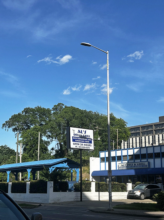 Al's blue and white exterior stands like a 24-hour lighthouse for the hungry souls of Birmingham.