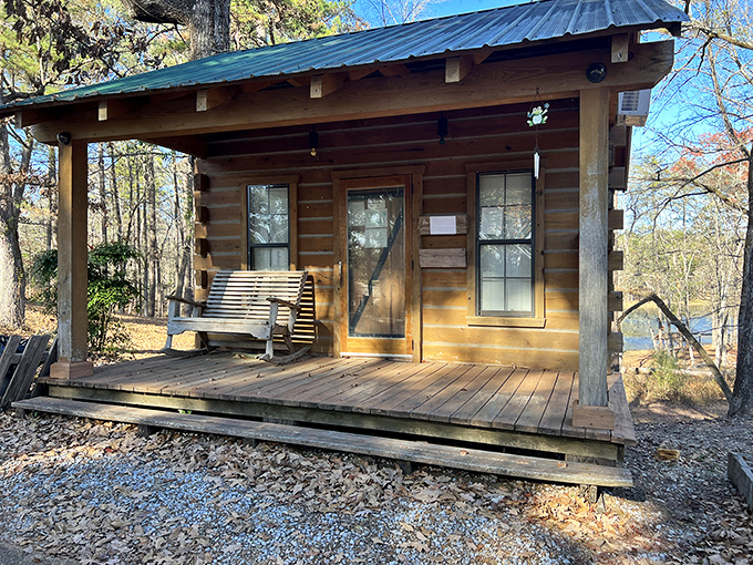 Cabin dreams come true at Golden Memorial State Park. That porch swing is calling your name!