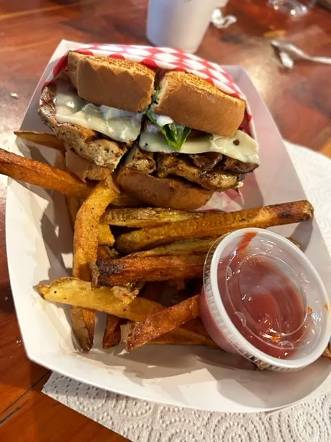 A chicken club that respects tradition – golden-toasted bread, juicy chicken, and fresh veggies that would make your grandmother nod in approval.