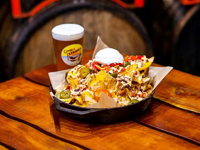 Nachos should never be a timid affair. These are nachos with confidence issues – piled high, generously topped, and unapologetically demanding your attention.