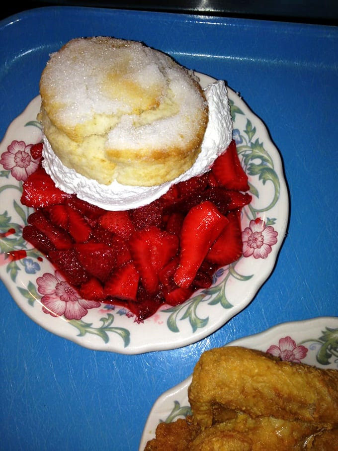 Strawberry shortcake that would make your grandmother both proud and jealous. Those berries aren't just red—they're a summer afternoon in edible form.