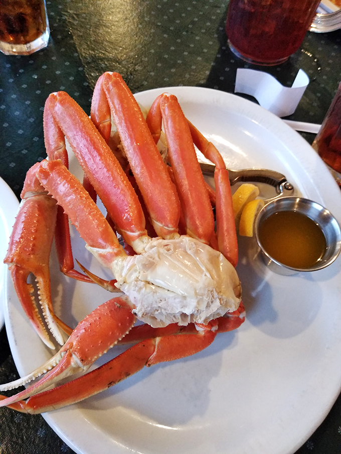 Seafood in landlocked Arkansas? These crab legs would make coastal restaurants jealous—sweet meat that practically jumps from the shell.