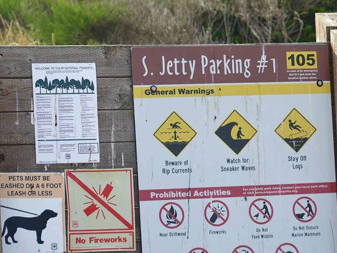 Safety first, adventure second—these warning signs remind visitors that Mother Nature demands respect along with your admiration. 