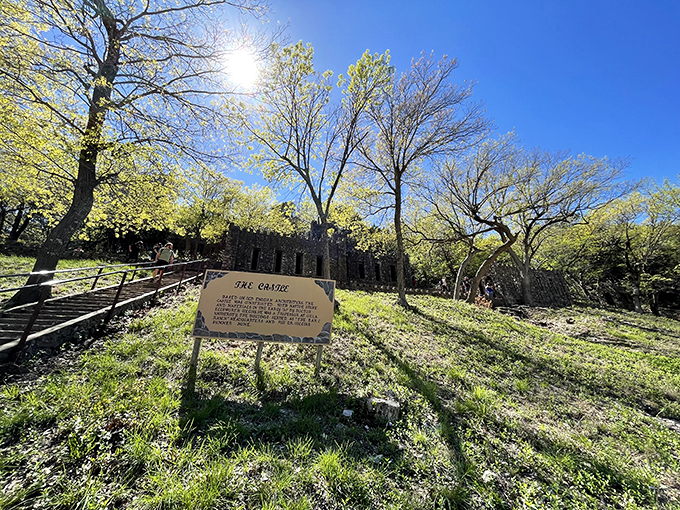 History stands sentinel in the Arbuckle Mountains. This weathered sign tells stories that Google Maps never could. 