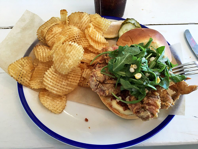 Potato chips and soft shell crab – a Delaware power couple more satisfying than when Springsteen and Mellencamp finally toured together.