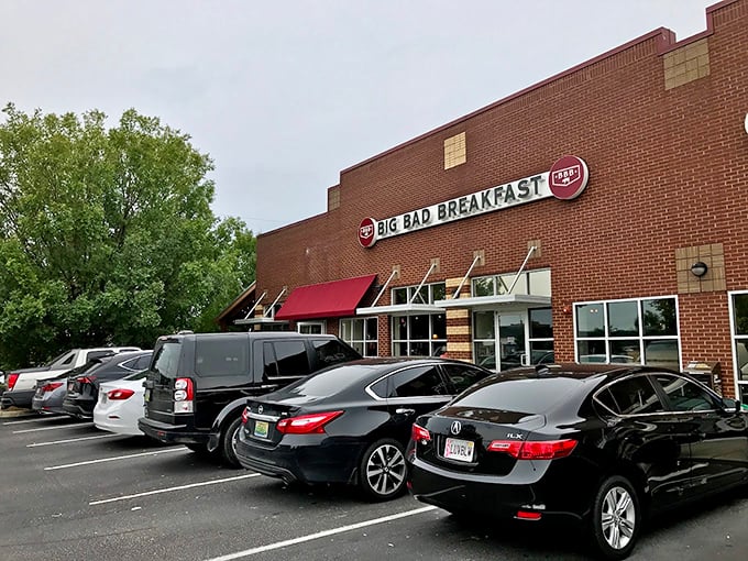 Big Bad Breakfast's brick façade and red awnings – where morning meals get the respect they deserve.