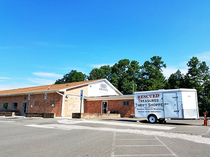 Durham Rescue Mission's brick building houses bargains with purpose. Shopping that helps rebuild lives, one purchase at a time.