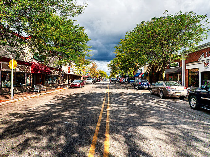 Tawas City's main drag showcases the kind of unpretentious charm that makes retirees' wallets sigh with relief – affordable living with a view.