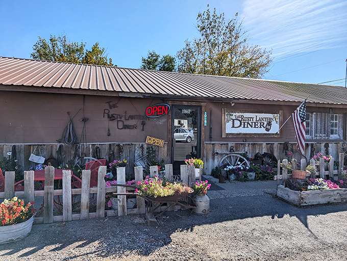 The Rusty Lantern's weathered charm is no accident. This hidden gem looks like it was built with equal parts lumber and breakfast love.