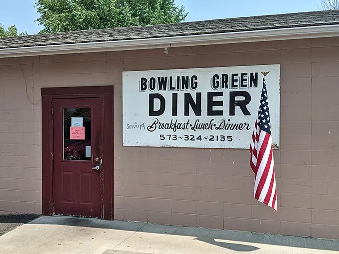 That American flag and straightforward signage tell you exactly what to expect - honest food with zero pretension.
