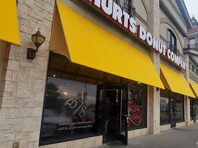 Stone façade outside, sweet paradise inside. These donuts might hurt your diet but they'll heal your soul.