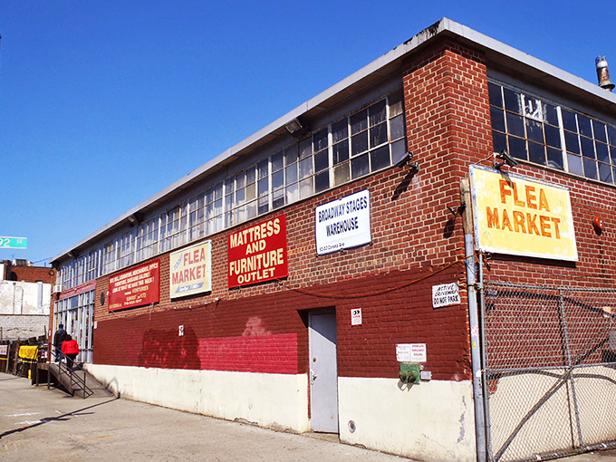 Today Flea Market (Elmhurst): Corner view of curiosity central. This building doesn't need flash—it lets the treasures inside do all the talking.