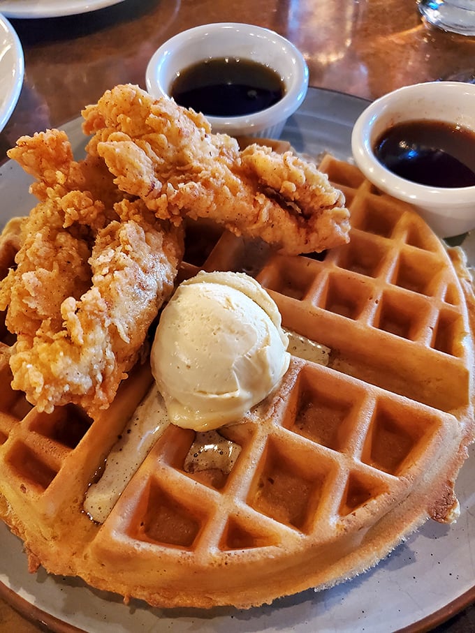 Chicken and waffles: the culinary equivalent of finding out your favorite song has an even better remix. Sweet, savory, and utterly irresistible.