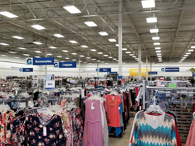 Department store brands without department store drama. The clothing section's clear organization makes finding your size less like an archaeological expedition.