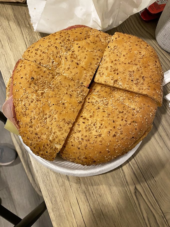 The sesame-studded crown of this sandwich kingdom comes quartered for the wise—a whole muffuletta can feed a family or one very determined food lover.