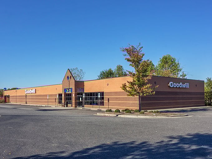 Goodwill's corner location offers prime real estate for prime finds. The Las Vegas of thrift stores—you never know what you'll hit!