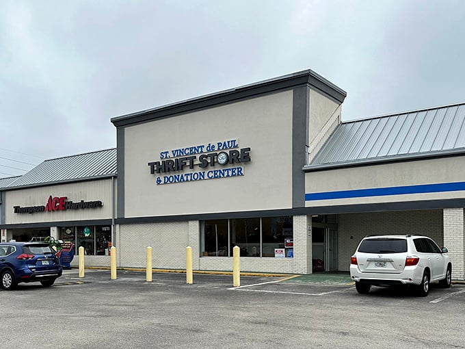 The iconic St. Vincent de Paul sign welcomes shoppers to this Jacksonville community institution.