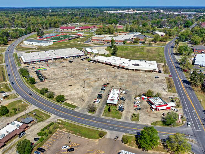 Aerial view of Crossett reveals sensible planning and even more sensible housing costs – a bird's-eye bargain in southeast Arkansas.