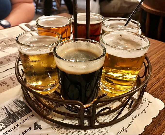 The beer flight at Schmidt's is like a liquid tour of Germany, minus the jet lag and passport requirements.