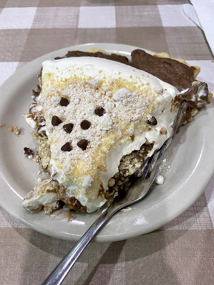 This chocolate peanut butter pie doesn't just cross the line between dessert and religious experience—it erases it completely.