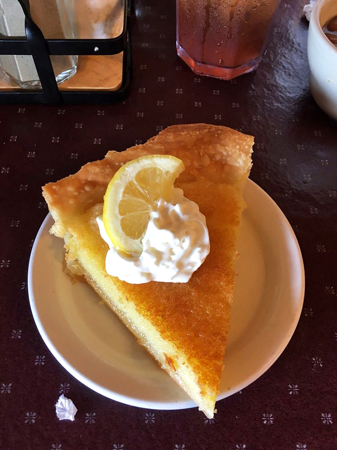 This lemon chess pie brings sunshine to your table—bright, tangy, and the perfect counterpoint to a day of Ozark Mountain adventures.
