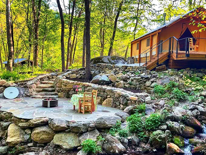 This rustic retreat nestled among the rocks proves that sometimes the best accommodations don't come with turndown service or those tiny shampoo bottles.