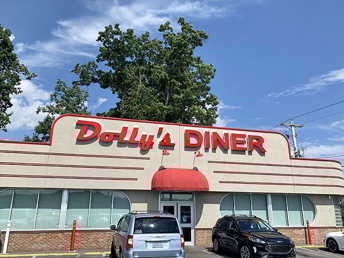 Dolly's Diner: That swooping retro sign isn't just grabbing your attention—it's grabbing a piece of American roadside history.
