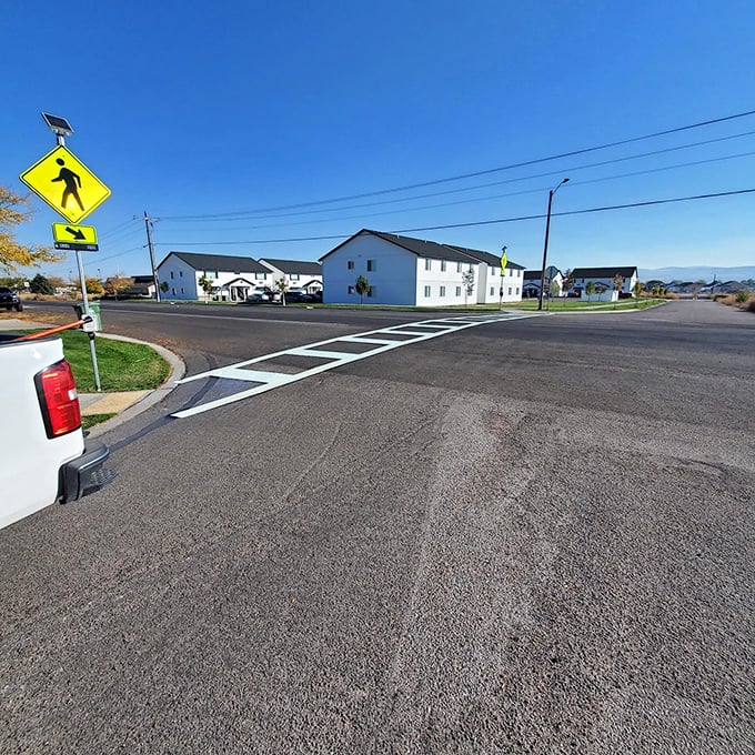 Affordable housing options in Chubbuck include well-kept apartment complexes and townhomes, offering retirees low-maintenance living with mountain views in the distance.