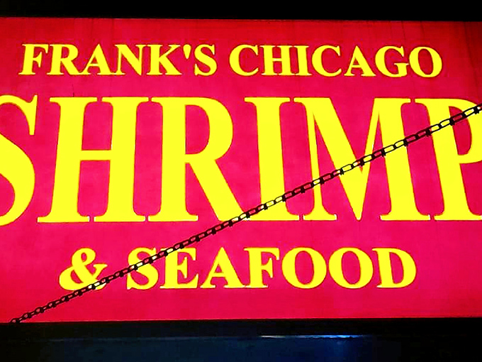 The bold red sign practically shouts what Chicagoans already know: Frank's shrimp is worth stopping for.