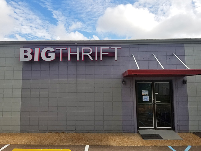 The Big Thrift: "That arrow points to adventure! Follow it to discover treasures at prices that'll make your wallet smile." 