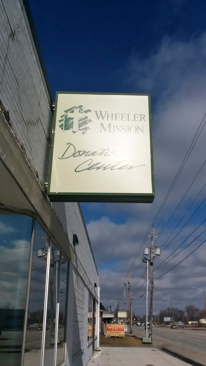 More than just a sign—it's a beacon for bargain hunters and a lifeline for those in need. Shopping with purpose.