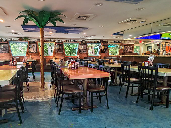 Every inch of wall and ceiling tells a story—it's like dining inside a scrapbook of Keys history with better lighting and cold beer.