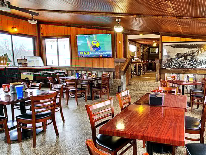 Wood paneling, simple tables, and the promise of barbecue bliss. This dining room doesn't need fancy décor when the air is perfumed with decades of smoke.