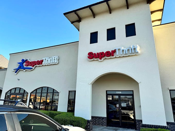 The architectural flair of Super Thrift suggests that what awaits inside isn't just secondhand—it's second chance elegance.