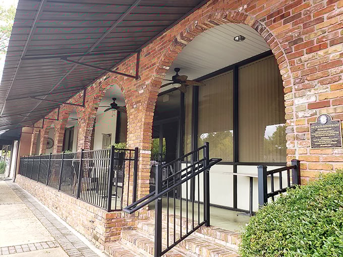 The unassuming brick exterior of The Plaza Restaurant hides culinary treasures within, like finding a diamond in your grandmother's jewelry box.