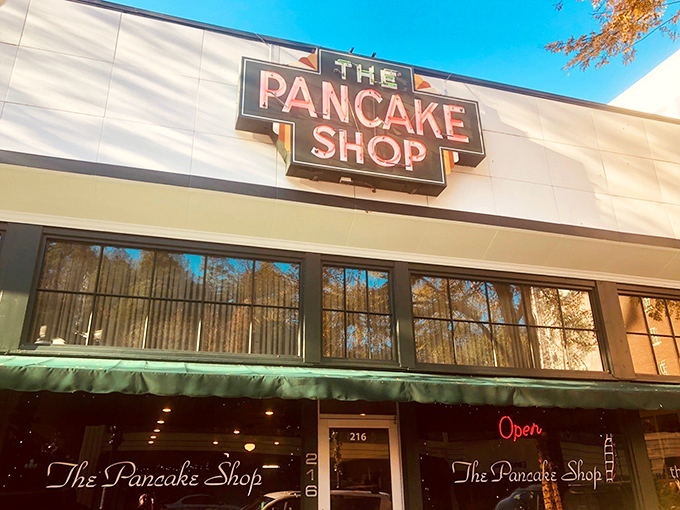 The iconic green awning of The Pancake Shop stands as Hot Springs' breakfast beacon, promising pancake paradise to early risers and brunch hunters alike.