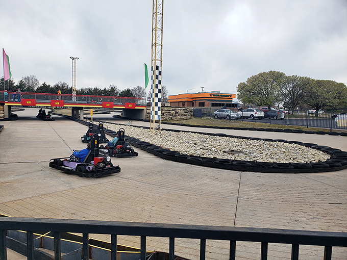 The ultimate childhood fantasy realized: go-karts that actually go fast enough to make your cheeks flap in the wind.